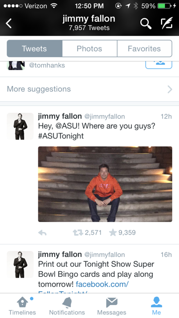 Fallon tweets pic from ASU, students go crazy | 12news.com