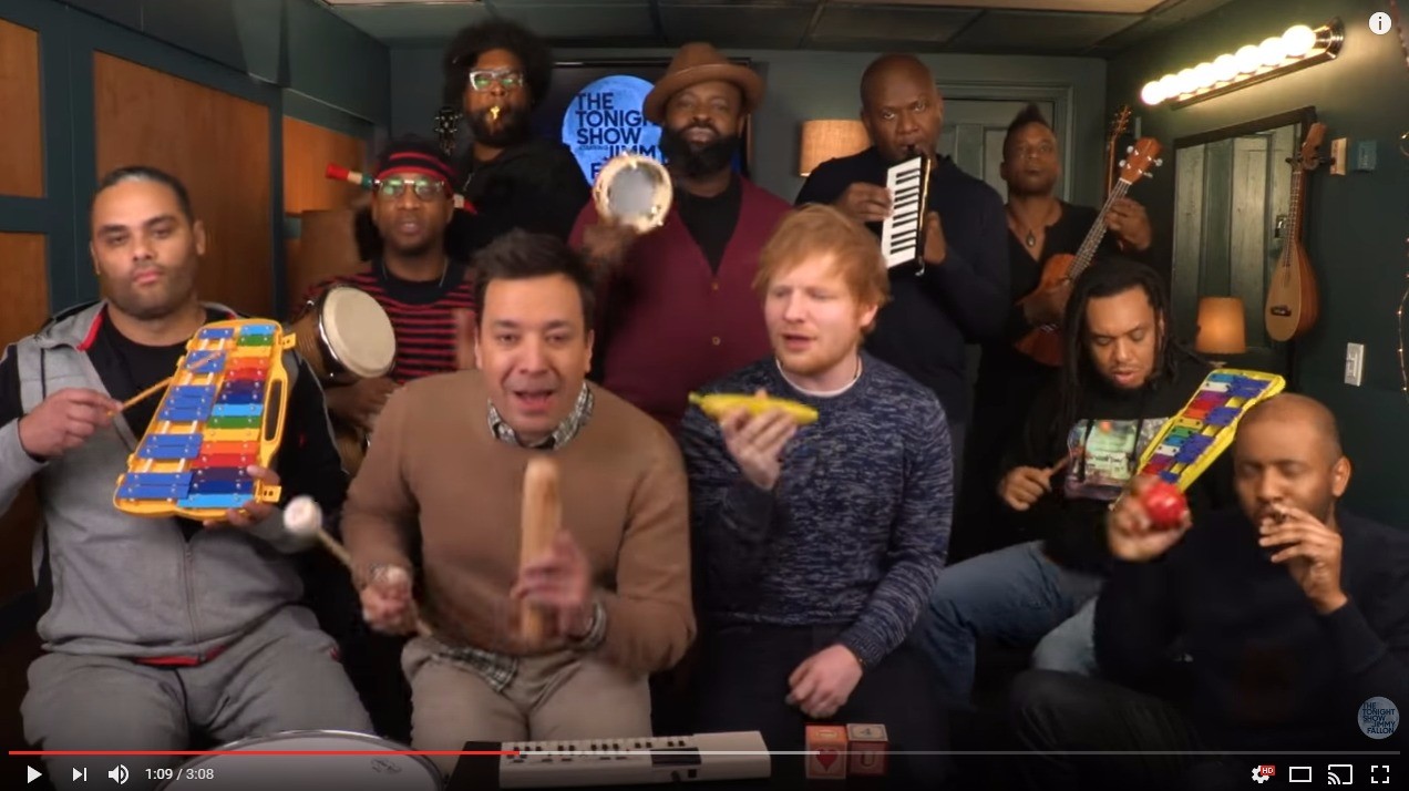 Ed Sheeran performs 'Shape of You' with Jimmy Fallon, classroom ...